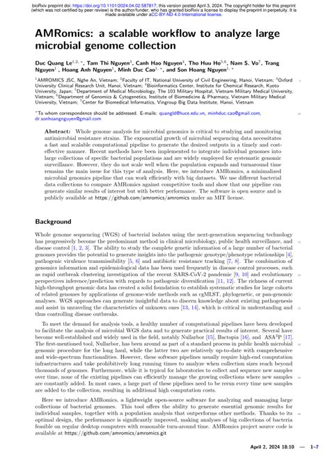 pdf amromics a scalable workflow to analyze large microbial genome