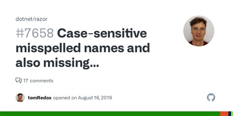 Case Sensitive Misspelled Names And Also Missing Namespaces Cause A Misleading Error · Issue