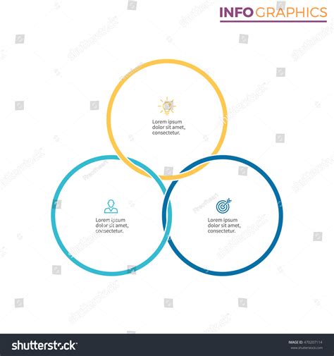 Connected Circles Infographics Chart Diagram 3 Stock Vector Royalty Free 470207114 Shutterstock