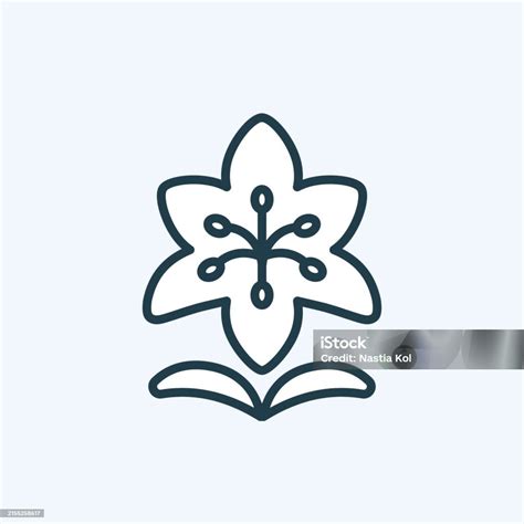 백합 플라워 라인 디자인 꽃 가게 꽃 배달 화장품 브랜드 스파 살롱 미용 사업에 대한 평면 기호 편집 가능한 획이 있는 웹 및 모바일 픽토그램 고립된 벡터 그림 꽃 나무에
