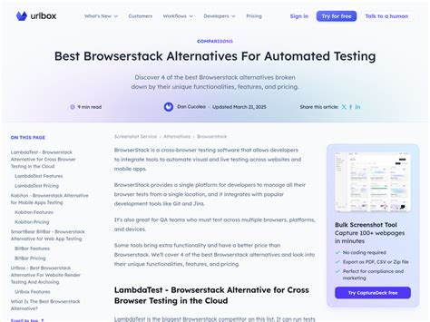 Best Browserstack Alternatives For Automated Testing Urlbox