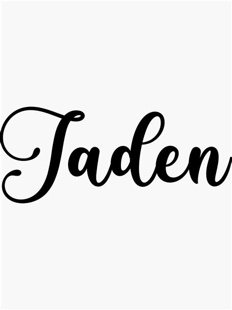 Jaden Name Handwritten Calligraphy Sticker For Sale By Yelenastore Redbubble
