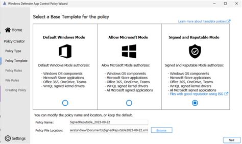 creating a policy with the wdac wizard it dev lab