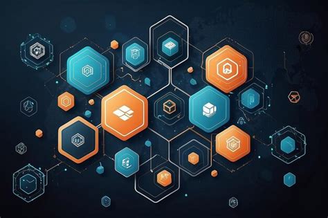 Premium Photo Blockchain Technology With Icons How Blockchain Works