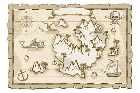 Treasure Map Template Aged Paper With P Graphic By Microvectorone Creative Fabrica