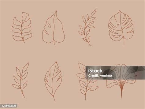 트렌디 한 선형 스타일의 로고 디자인 템플릿과 모노그램 개념의 벡터 세트 인사말 카드 와 인쇄꽃 디자인 요소 개념에 대한 스톡 벡터 아트 및 기타 이미지 Istock