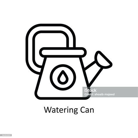 물을 줄 수 벡터 개요 아이콘 디자인 그림입니다 자연과 생태 흰색 배경에 기호 Eps 10 파일 0명에 대한 스톡 벡터 아트 및 기타 이미지 Istock