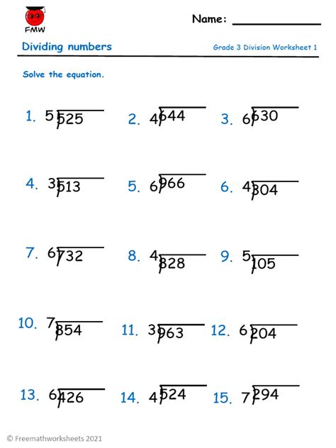 Grade 3 Division Worksheet 1 Pdf