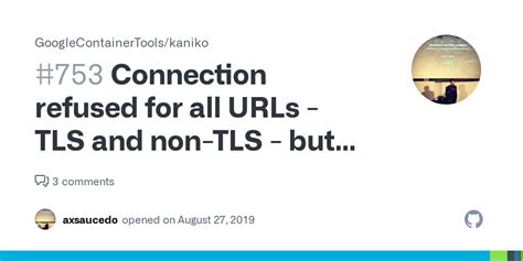 Connection Refused For All Urls Tls And Non Tls But Works As