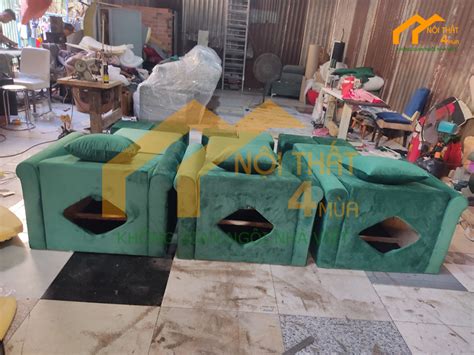 Ghế Foot Massage Body Bọc Nhung Màu Xanh Gmf18 Nội Thất 4 Mùa