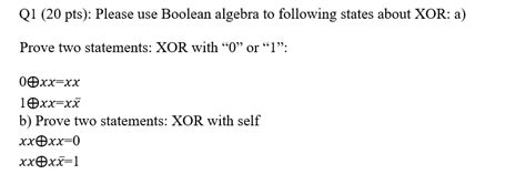 Solved Q1 20 ﻿pts Please Use Boolean Algebra To Following