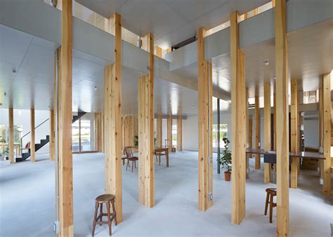 Timber Columns Like Being In A Grove At Nagoya Offices