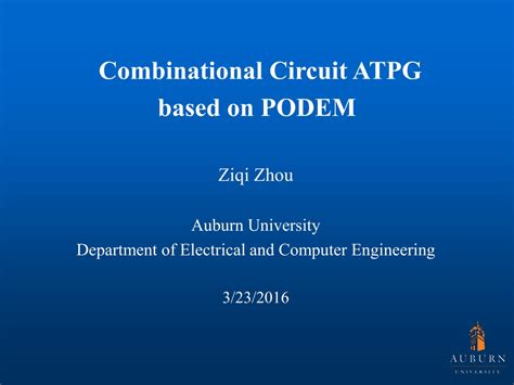 Ppt Combinational Circuit Atpg Based On Podem Powerpoint Presentation