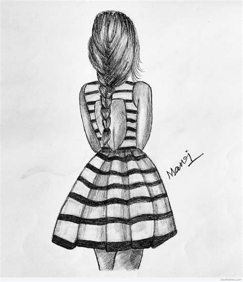 Girl Back Sketch At Explore Collection Of Girl