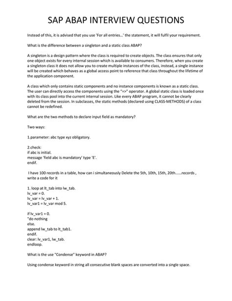 500 sap abap interview questions with answers pdf