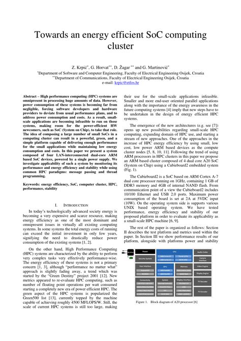 Pdf Towards An Energy Efficient Soc Computing Cluster