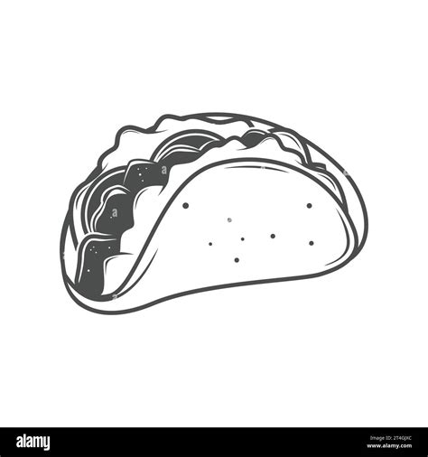Taco Icon Line Art Royalty Free Vector Image Stock Vector Image And Art