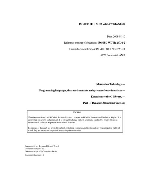 Extensions To The C Library Dynamic Allocation Functions Pdf Iso