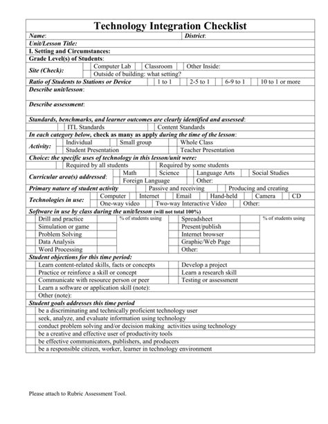 Integration Checklist Template