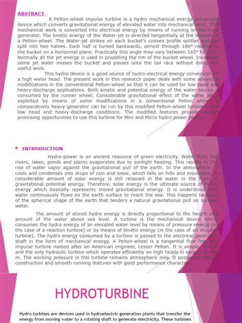 Pelton Turbine Pdf Turbine Hydropower