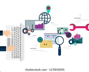 Data Network Flowchart Server Map Isometric Stock Vector Royalty Free Shutterstock