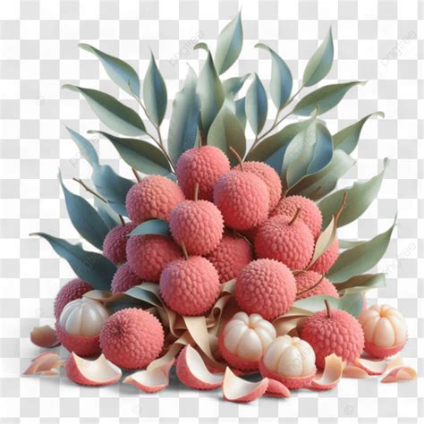 밝고 매력적인 스타일로 질감 있는 껍질과 육즙이 풍부한 내부를 특징으로 하는 리치 과일을 클립 아트로 묘사한 것입니다 리치 과일의 클립 아트 묘사 질감이 있는 피부와