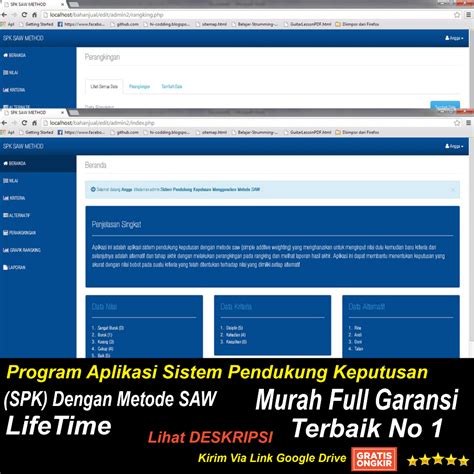 Jual Program Aplikasi Sistem Pendukung Keputusan Spk Dengan Metode
