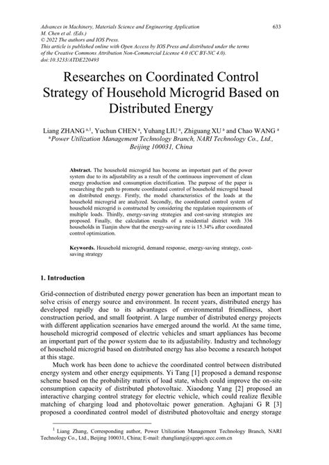Pdf Researches On Coordinated Control Strategy Of Household Microgrid