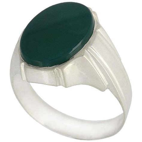 انگشتر عقیق سبز معدنی تراش تخت بیضی رکاب فیلی شیاردار ل