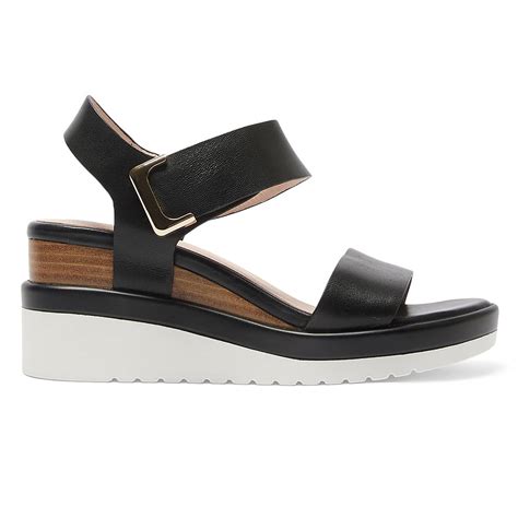 Iris Wedge In Black Leather Iris Wedge In Black Leather