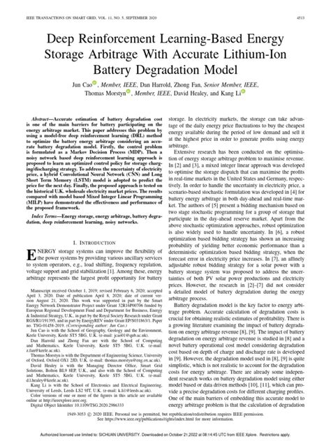 Deep Reinforcement Learning Based Energy Storage Arbitrage With Accurate Lithium Ion Battery