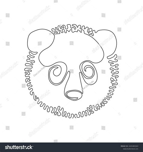 Continuous One Curve Line Drawing Ferocious Stock Vector Royalty Free