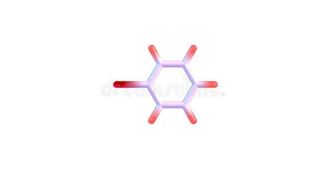 Bromobenzene Molecular Structure Isolated On White Stock Illustration