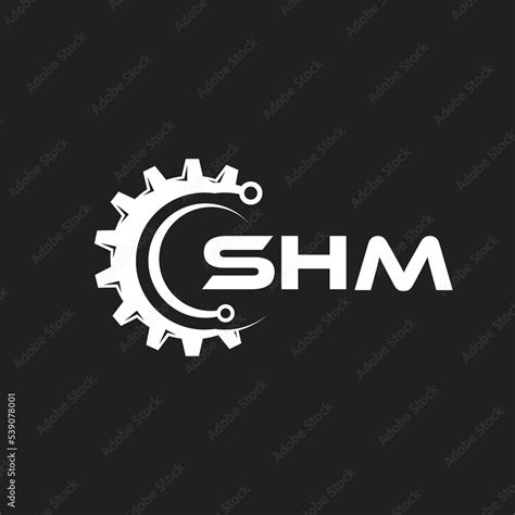 Shm Letter Technology Logo Design On Black Background Shm Creative