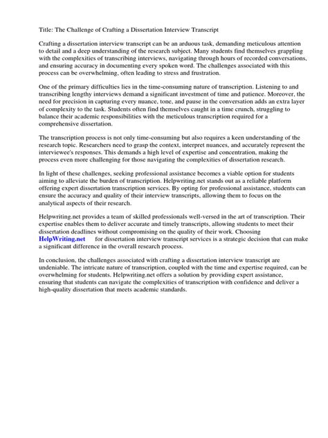 Dissertation Interview Transcript Pdf World Wide Web Internet And Web