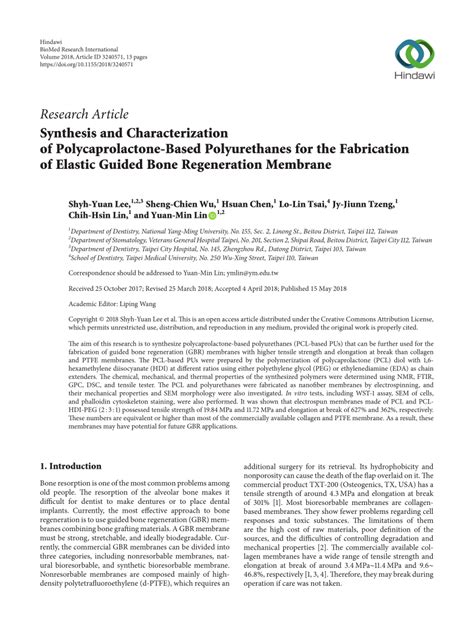 Pdf Synthesis And Characterization Of Polycaprolactone Based Polyurethanes For The Fabrication