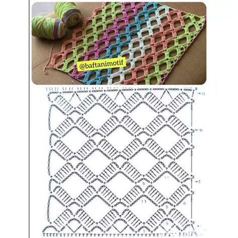 نقشه قلاب بافی با رنگ های مختلف