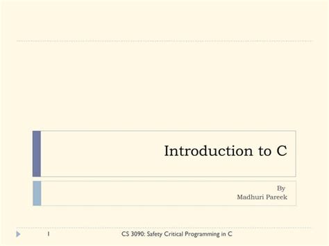 C Introduction Ppt