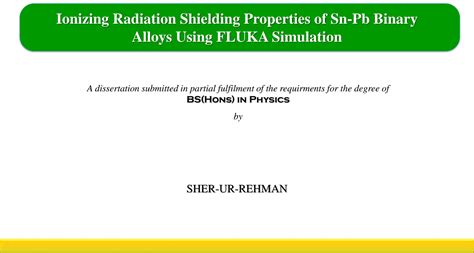 Solution Presentation On Ionizing Radiation Shielding Properties Of Sn Pb Binary Alloys Using