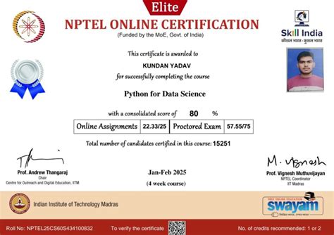 Datascience Nptel Iitmadras Elitesilver Python Pandas Numpy Kundan Yadav