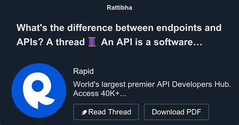 Whats The Difference Between Endpoints And Apis A Thread 🧵 Thread