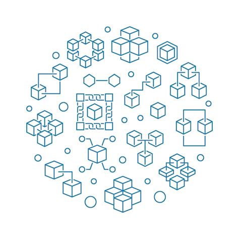 Premium Vector Blockchain Technology Vector Round Blue Line