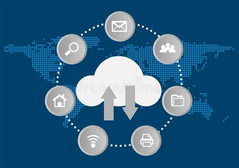Graphics Diagram Cloud Computing Concept Infrastructure Link Access