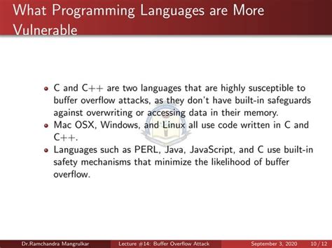 Lecture 15 Buffer Overflow Attack Non Malicious Attack Ppt