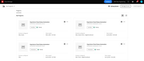 Access Cloud Manager Adobe Experience Manager