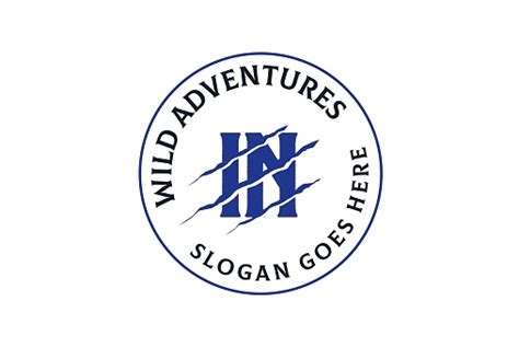 스크래치 효과와 서클 씰 블루 In 문자 템플릿 로고 디자인 갈고리 발톱에 대한 스톡 벡터 아트 및 기타 이미지 갈고리 발톱