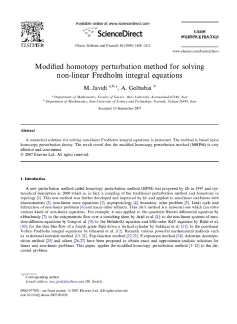 pdf modified homotopy perturbation method for solving non linear