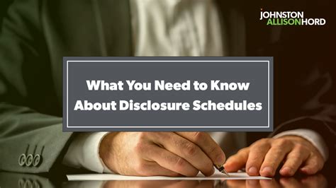 What You Need To Know About Disclosure Schedules