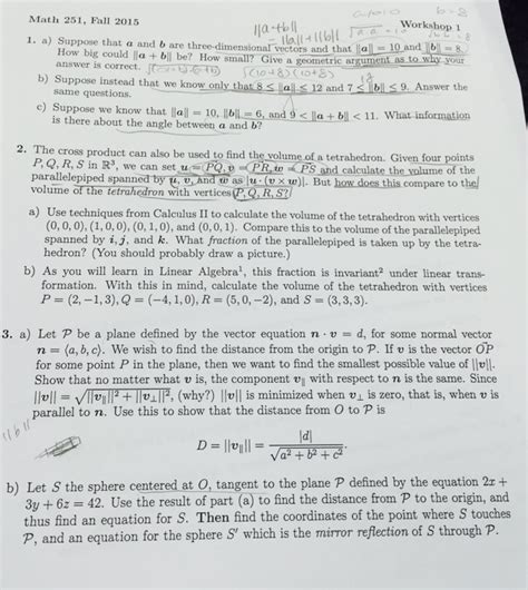 Solved 1 A Suppose That A And B Are Three Dimensional