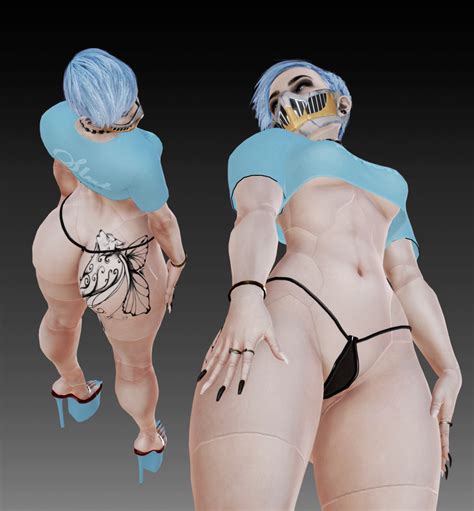 Rule 34 3d 3d Artwork Big Ass Blue Eyes Blue Hair Bracelet